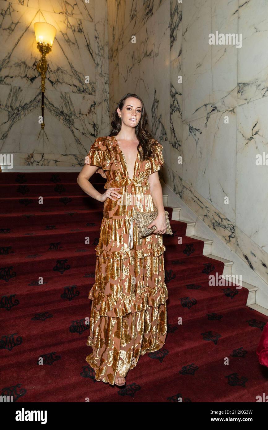 Freya Drohan wearing a dress by Ulla Johnson attends Viennese Opera ...
