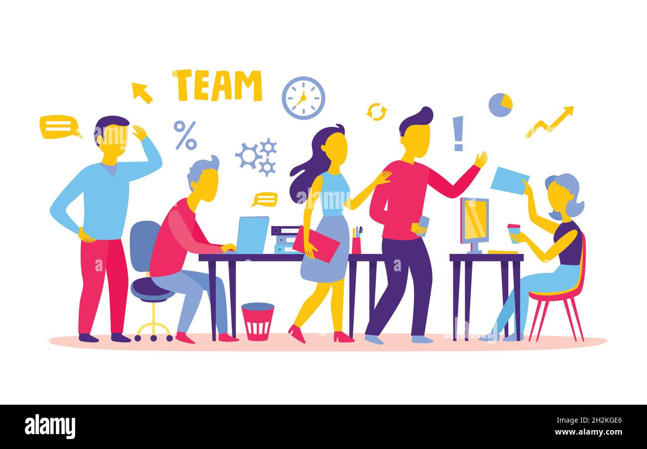 Business People teamwork workers in office working together Stock ...