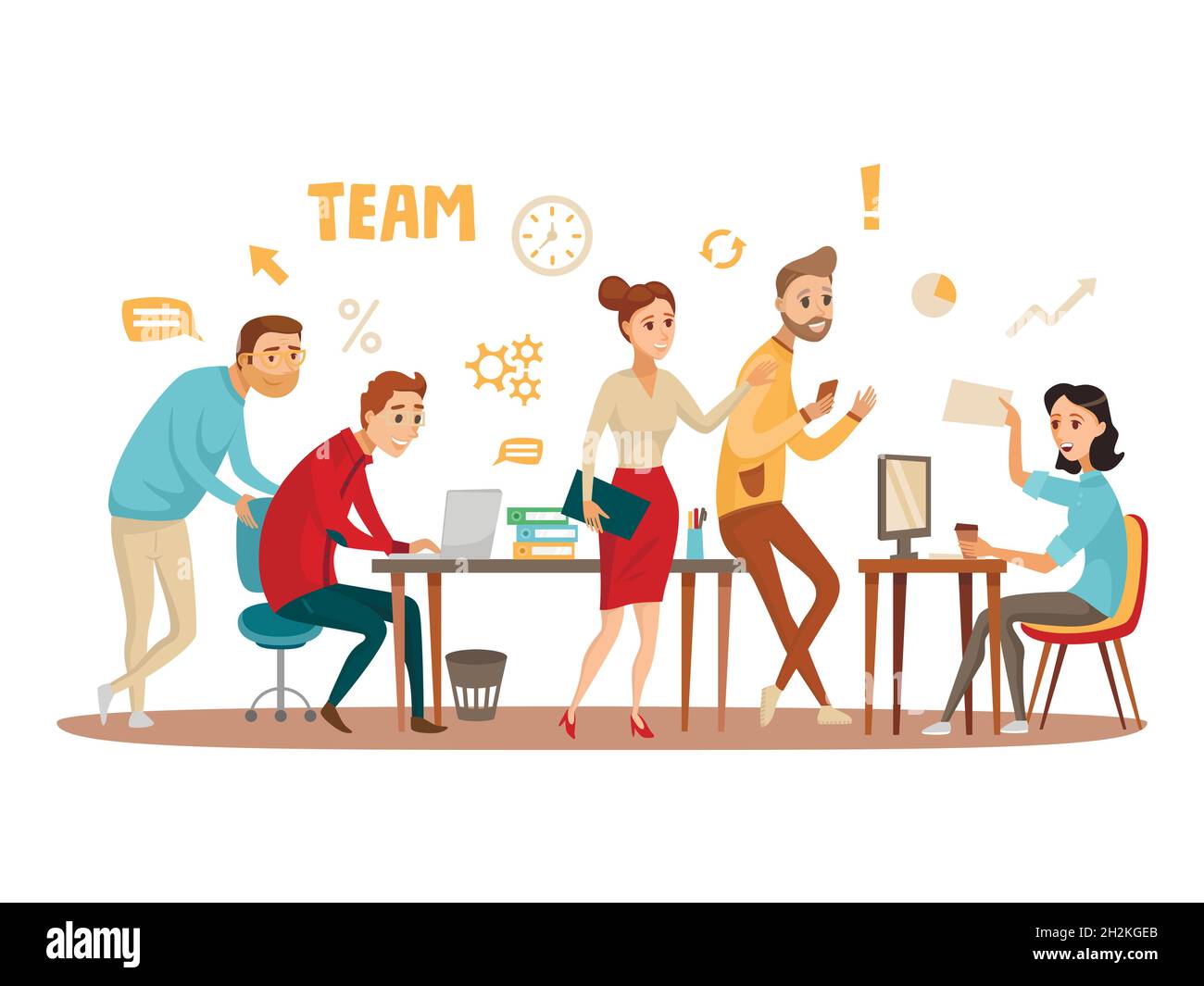 Business People teamwork workers in office working together Stock ...