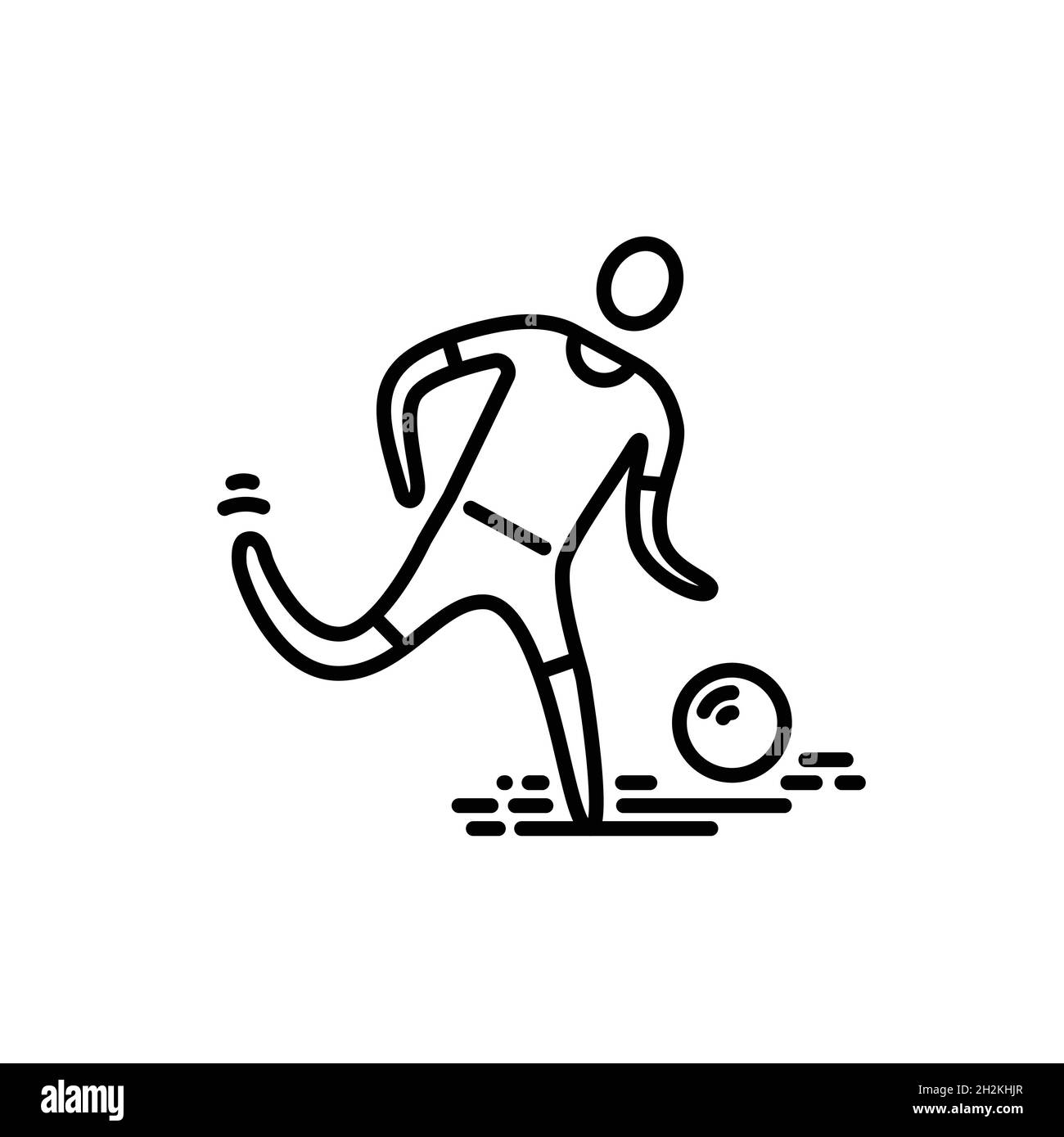 Thin line icons set. Football soccer player Stock Vector Image & Art ...