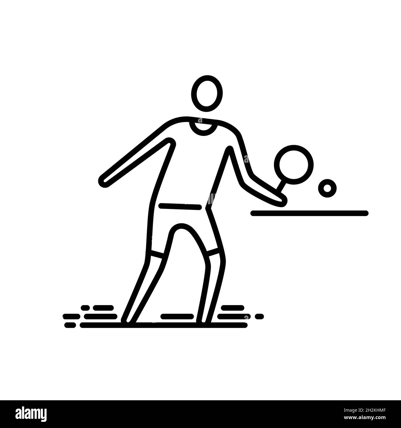 Thin line icon. Ping pong table tennis player Stock Vector Image & Art ...