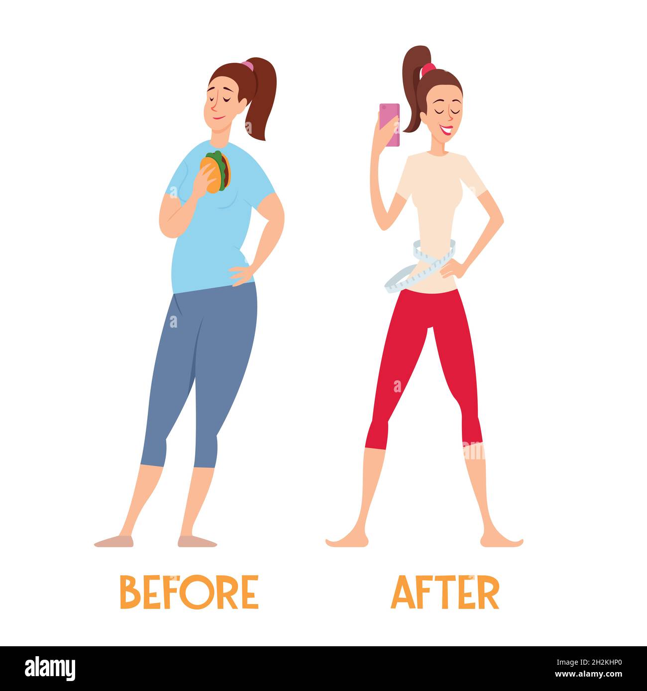 Fat and thin compare Stock Vector Images - Alamy