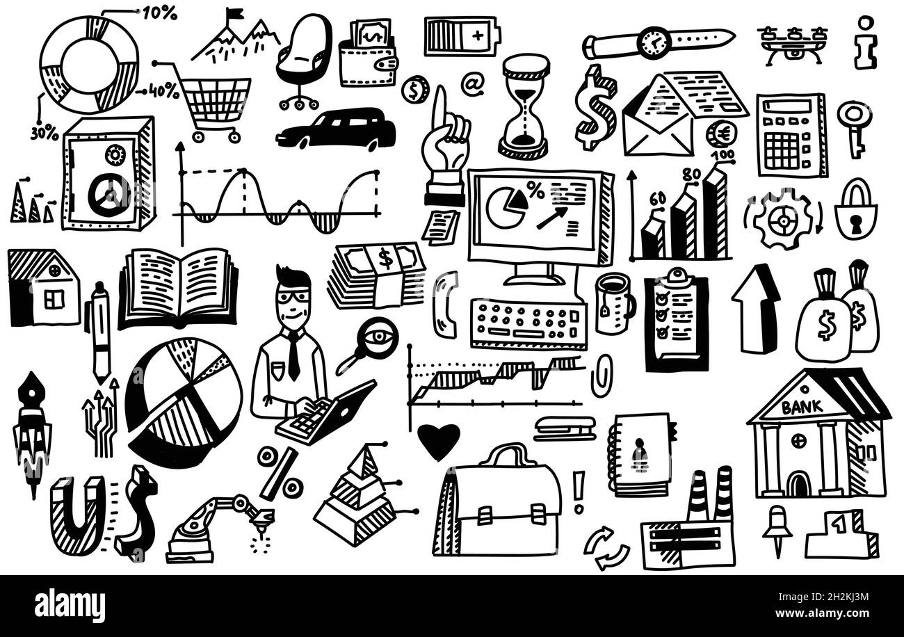 Hand draw business charts schedule Stock Vector Images - Alamy