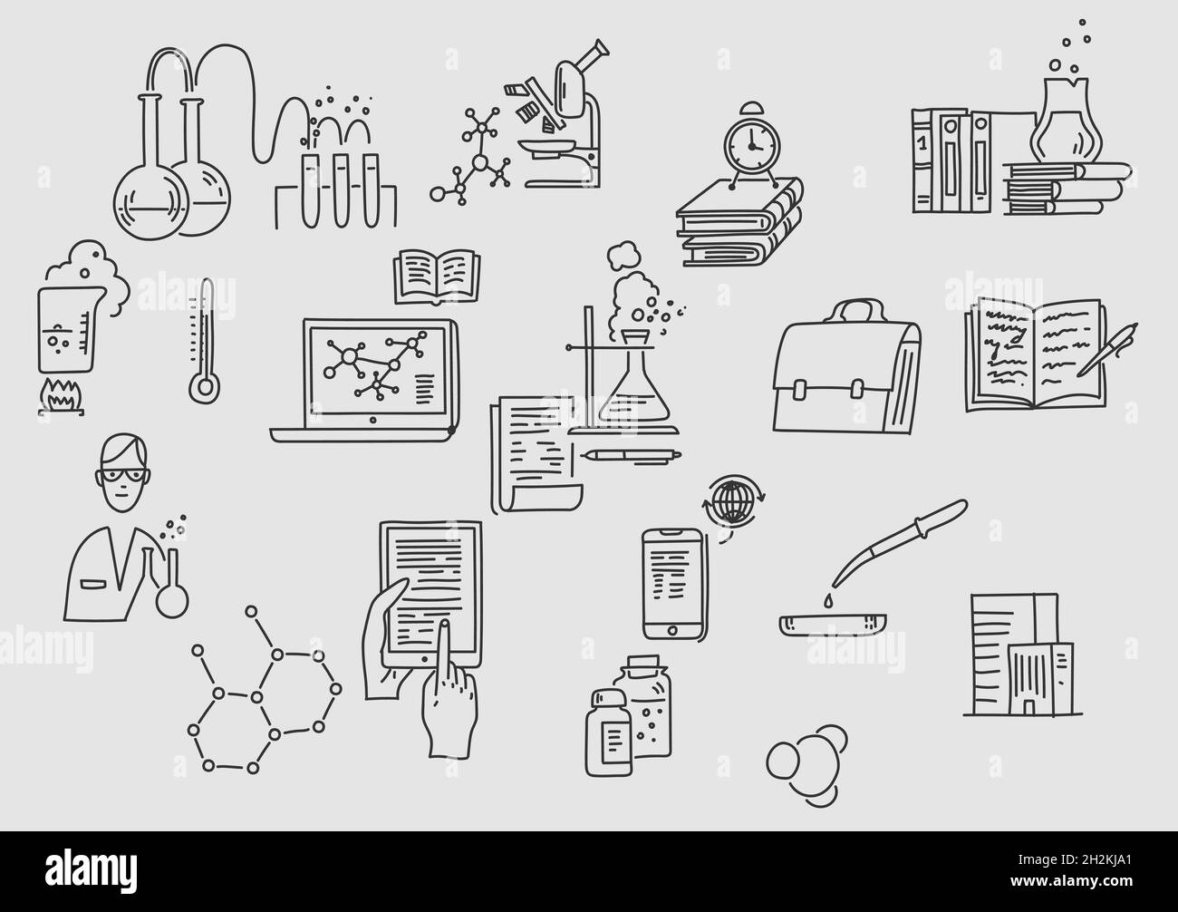 Hand drawn doodle chemistry. Education and science. Knowledge, lesson ...