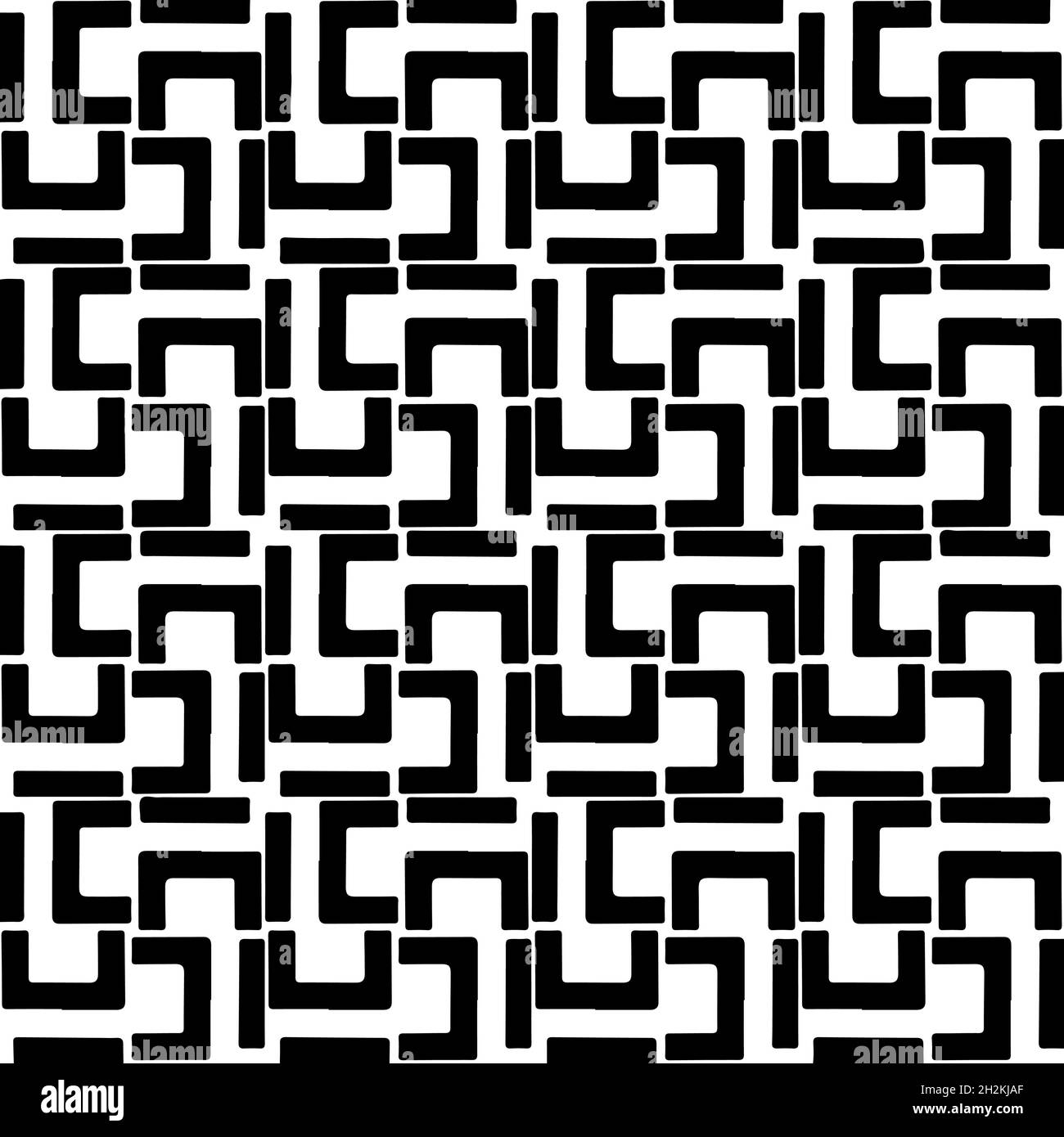Seamless vector pattern in geometric ornamental style. Black pattern ...
