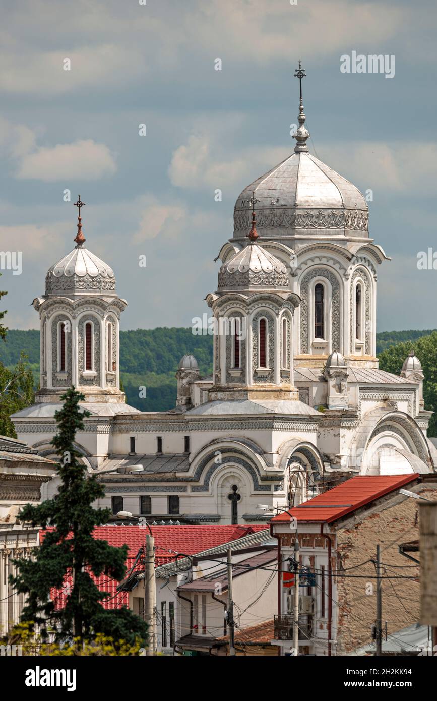 Romanian Orthodox Church with metallic gray roofs Stock Photo - Alamy