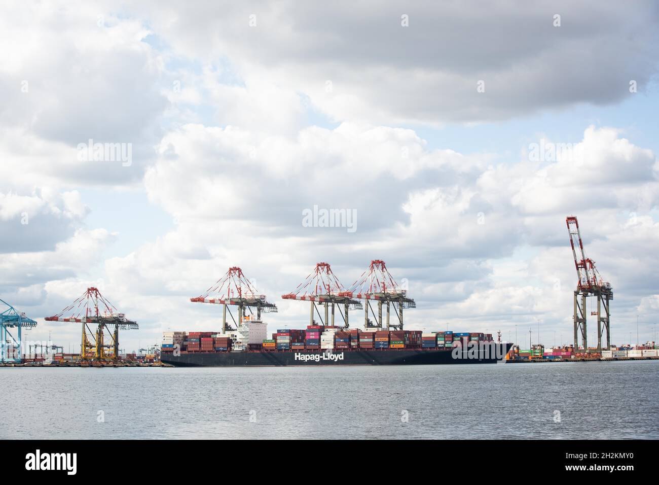 Shipping containers cargo ships arrive at Port Newark Container ...