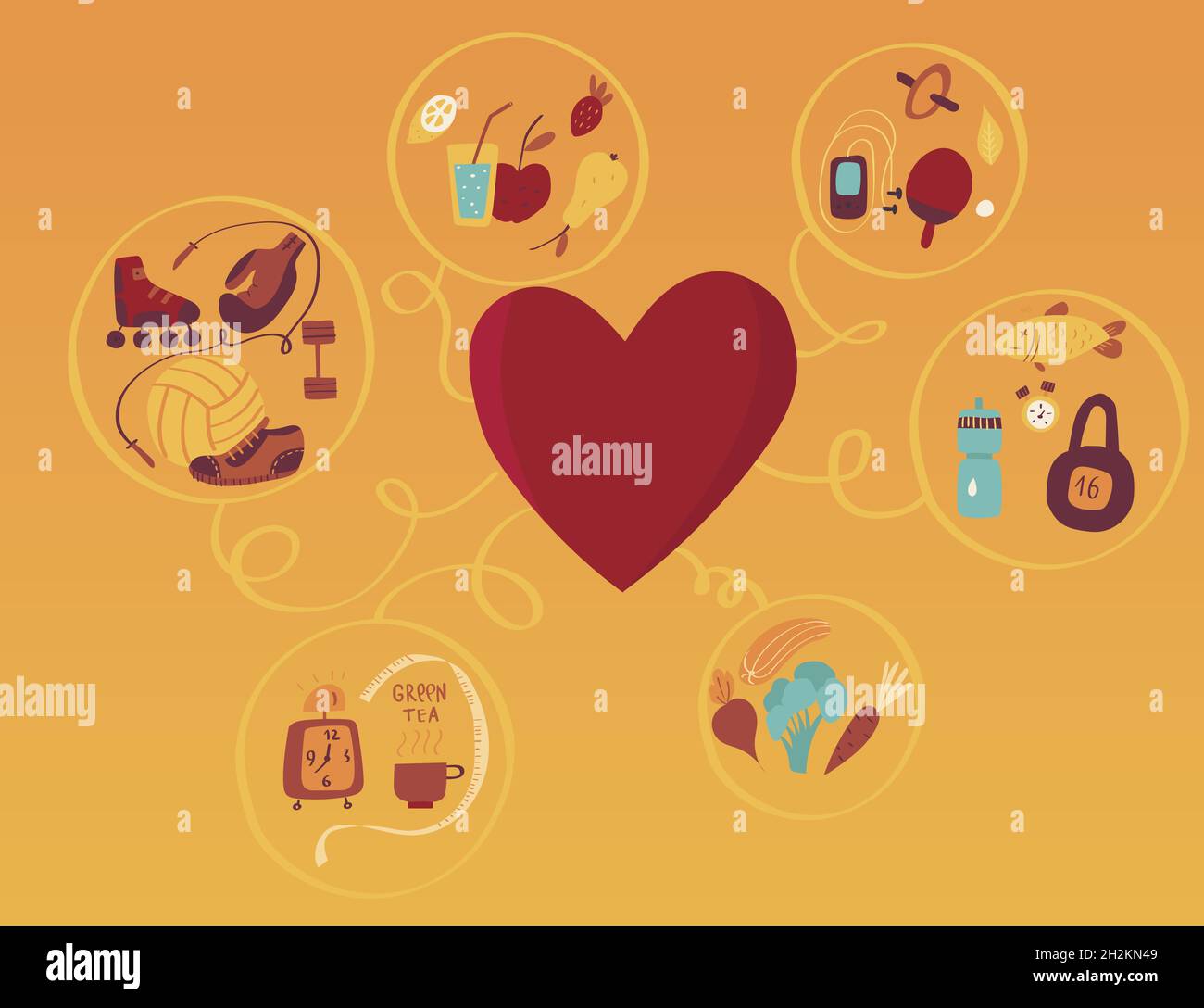 Healthy eating fitness lifestyle Stock Vector Images - Alamy
