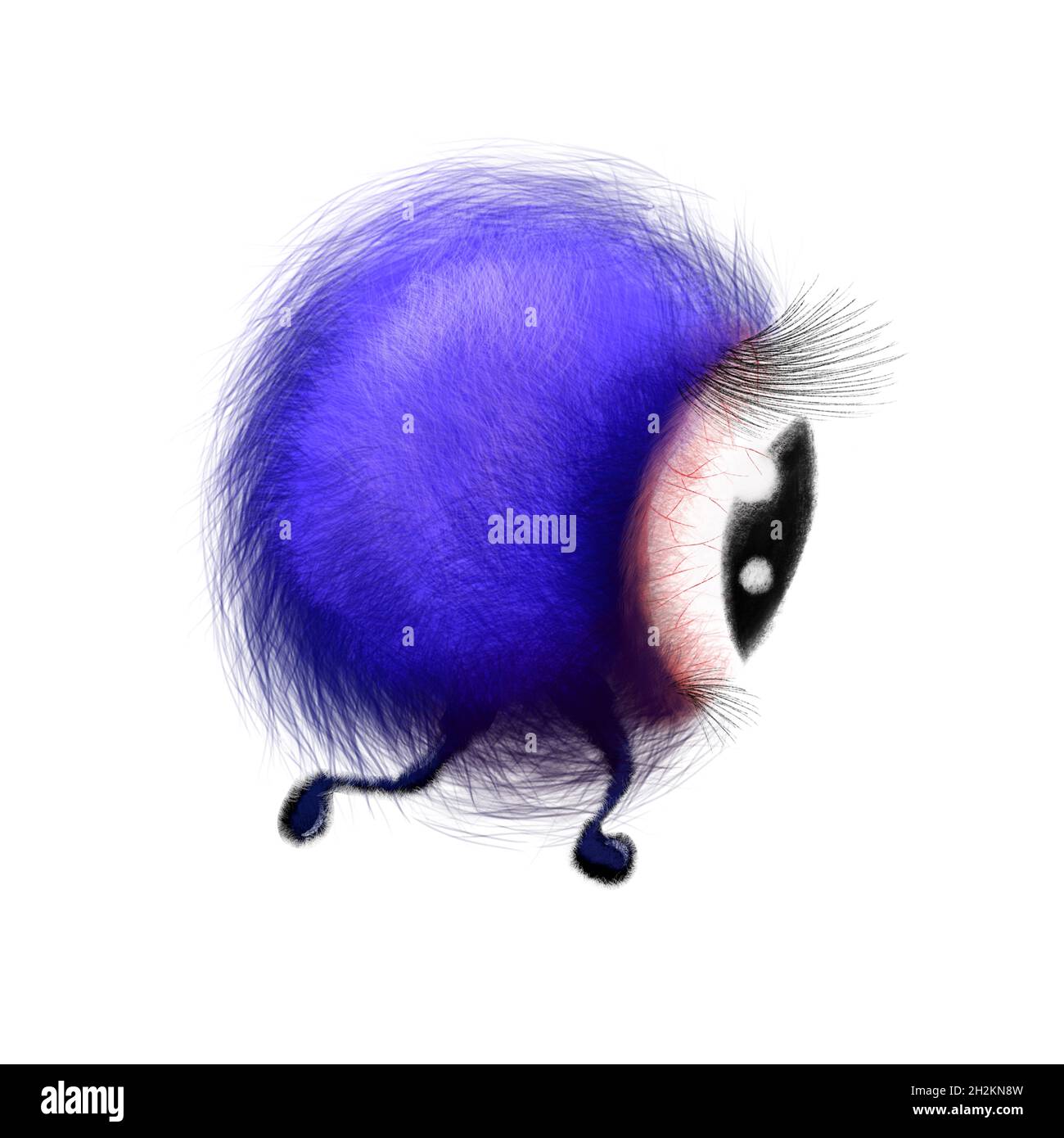 Weird Hairy Eyeball Monster Alien Character Cartoon Illustration for ...