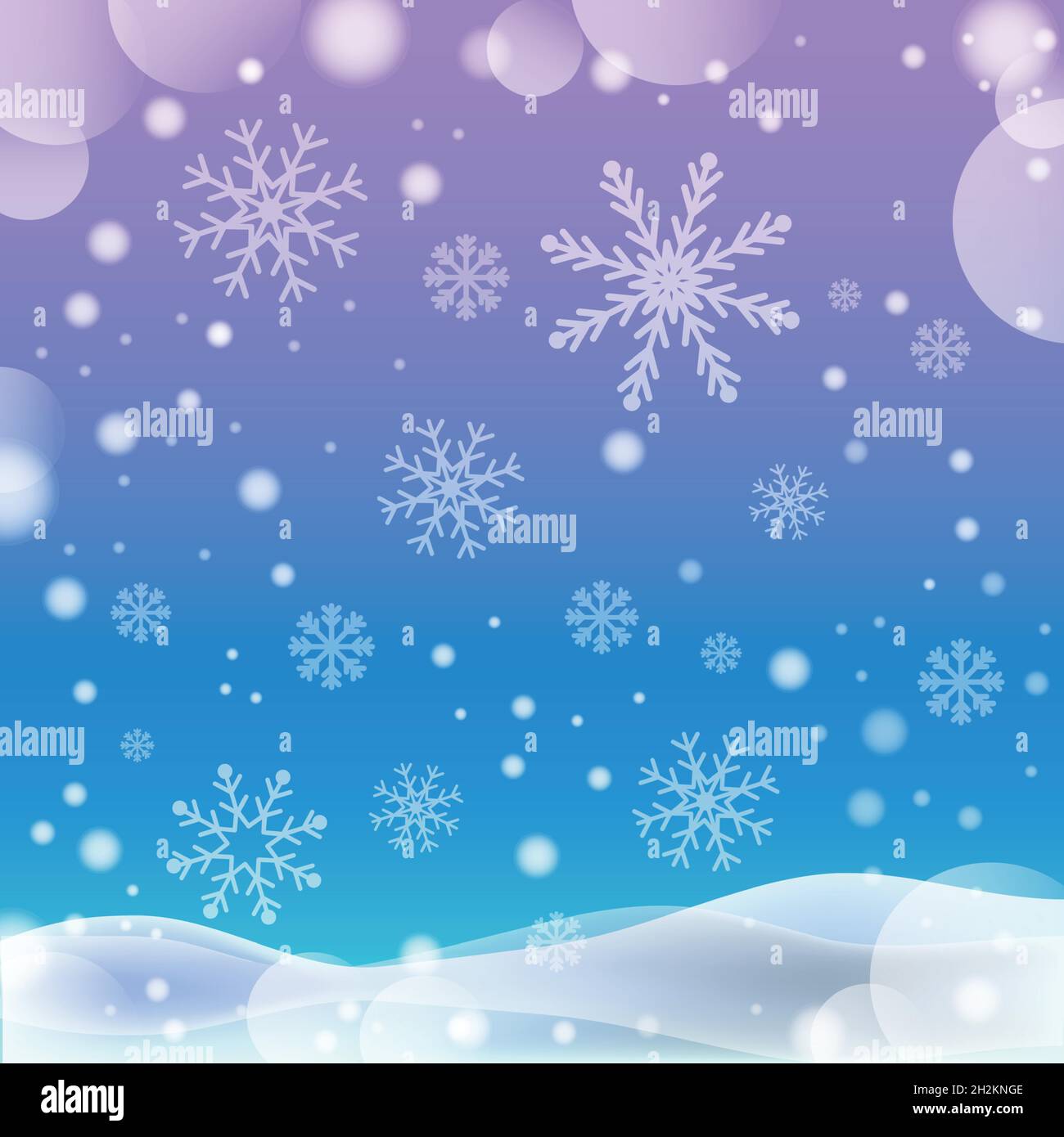 White falling snow, big snowdrifts, different snowflakes, festive ...