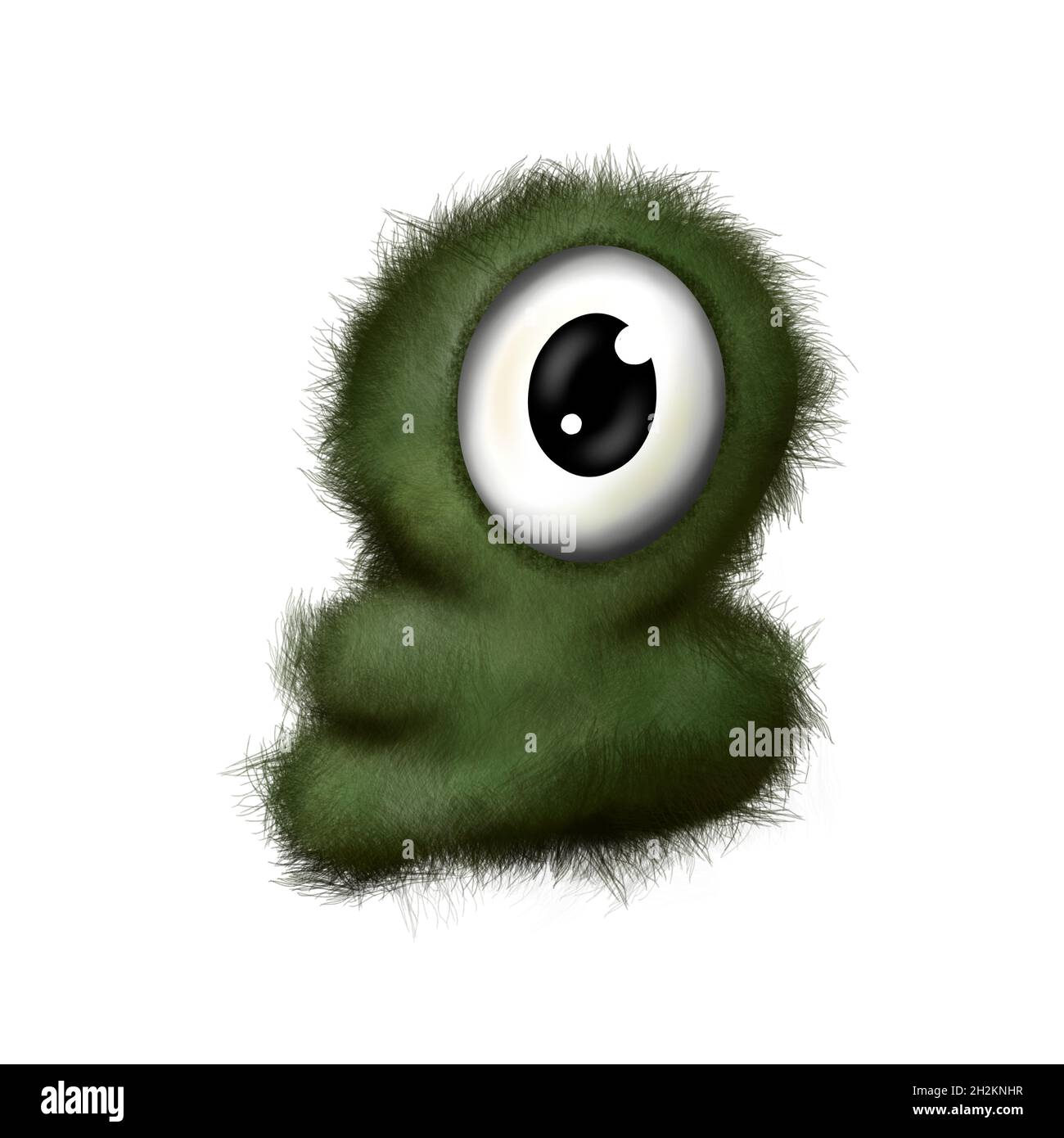 Weird Hairy Eyeball Monster Alien Character Cartoon Illustration for ...