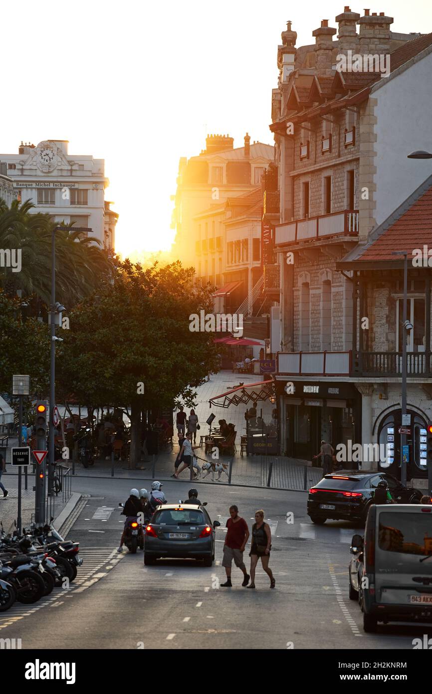 Sunset light bathing Biarritz (France Stock Photo - Alamy