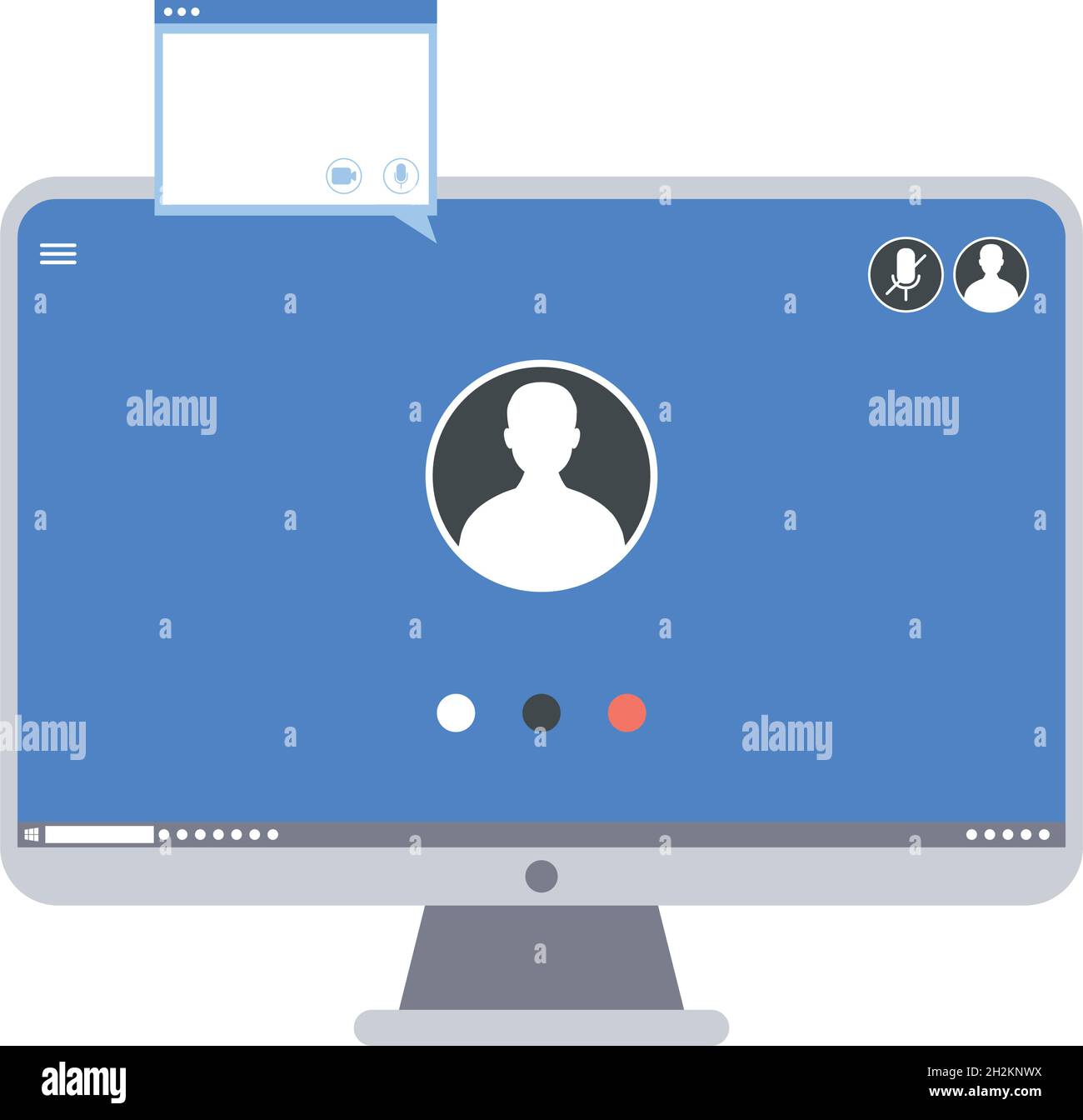 desktop with conference technology icon Stock Vector Image & Art - Alamy