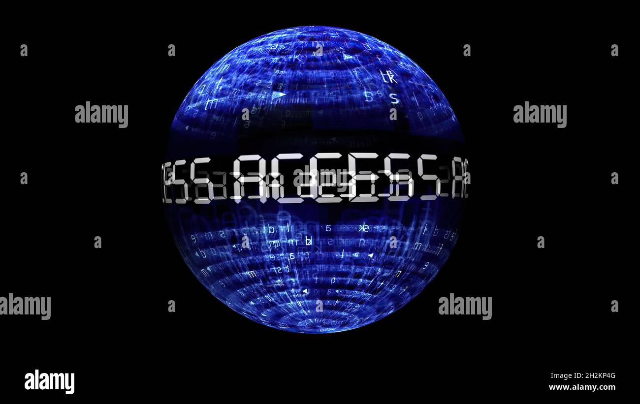 Access data concept on rotating sphere Stock Photo - Alamy