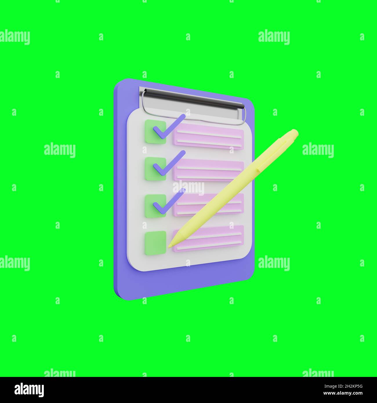 3d rendering. Questionnaire test exam to do list notes 3D icon from ...