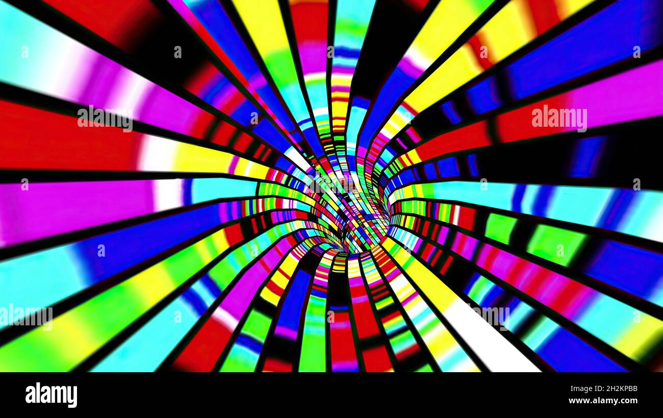 Driving through the Colorful light rays tunnel Stock Photo - Alamy