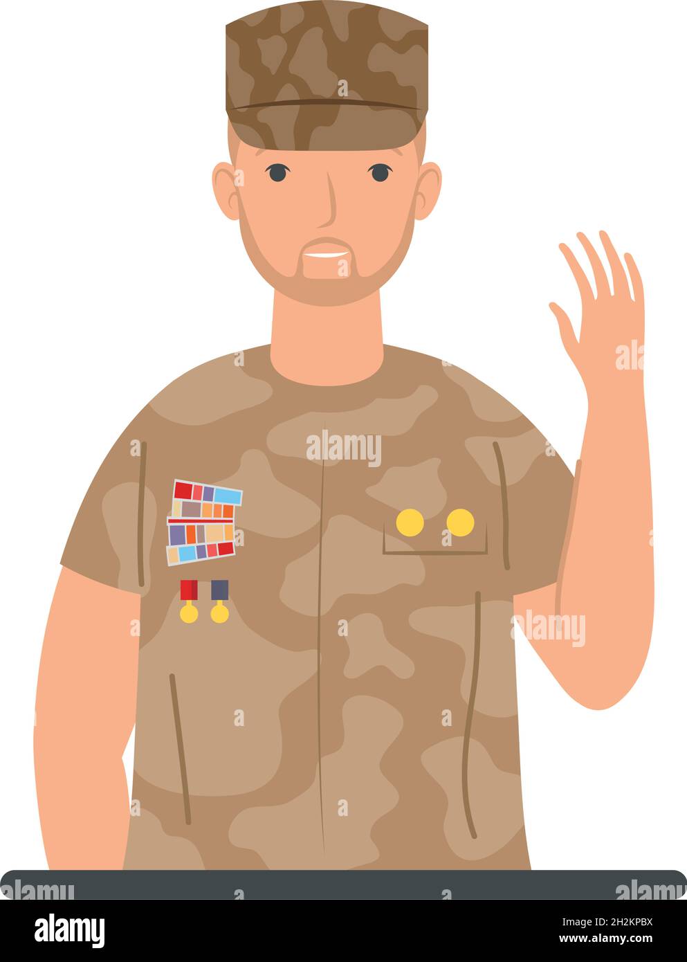 young military soldier happy character Stock Vector Image & Art - Alamy