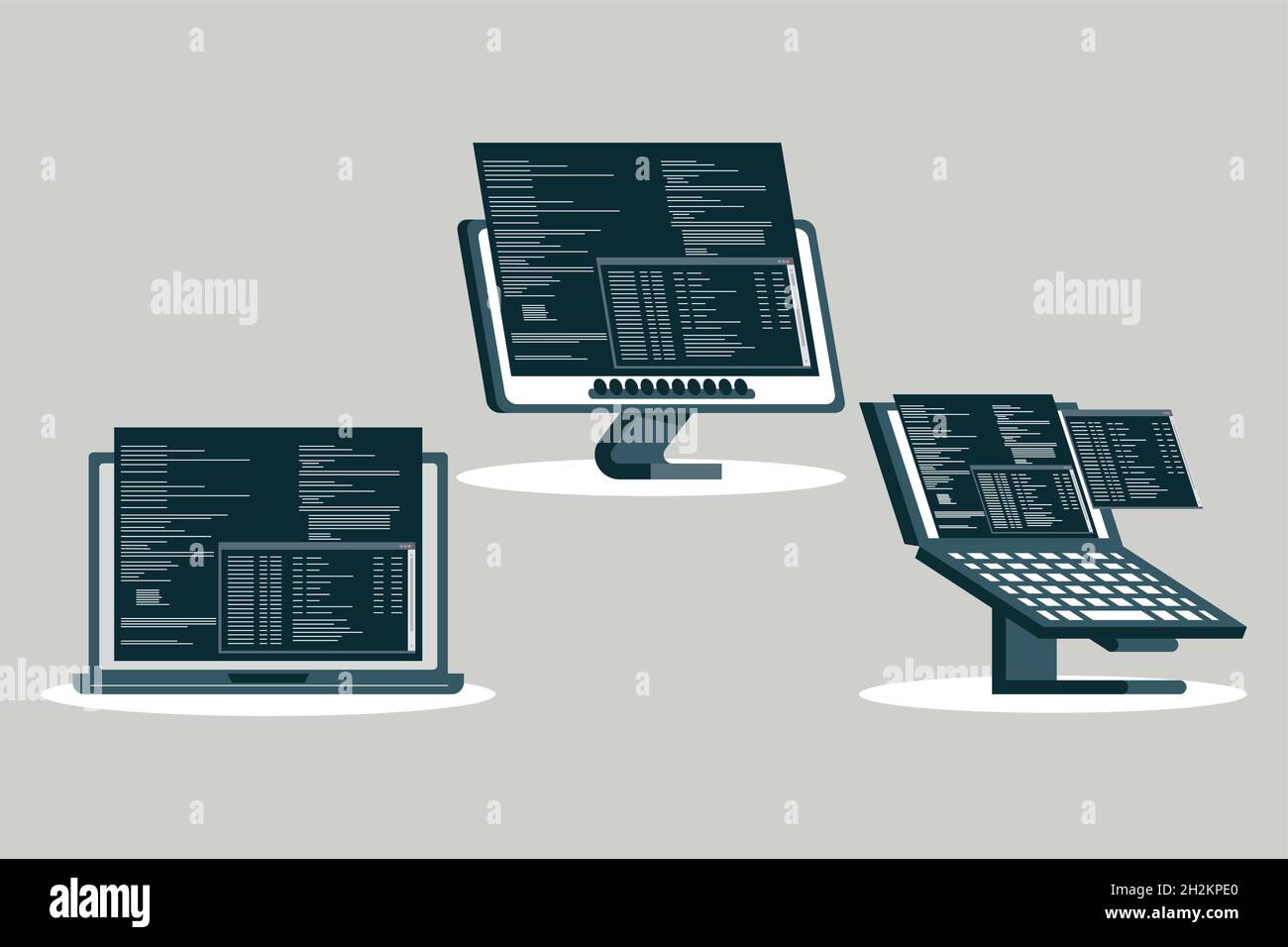 computers with programming code icon Stock Vector Image & Art - Alamy