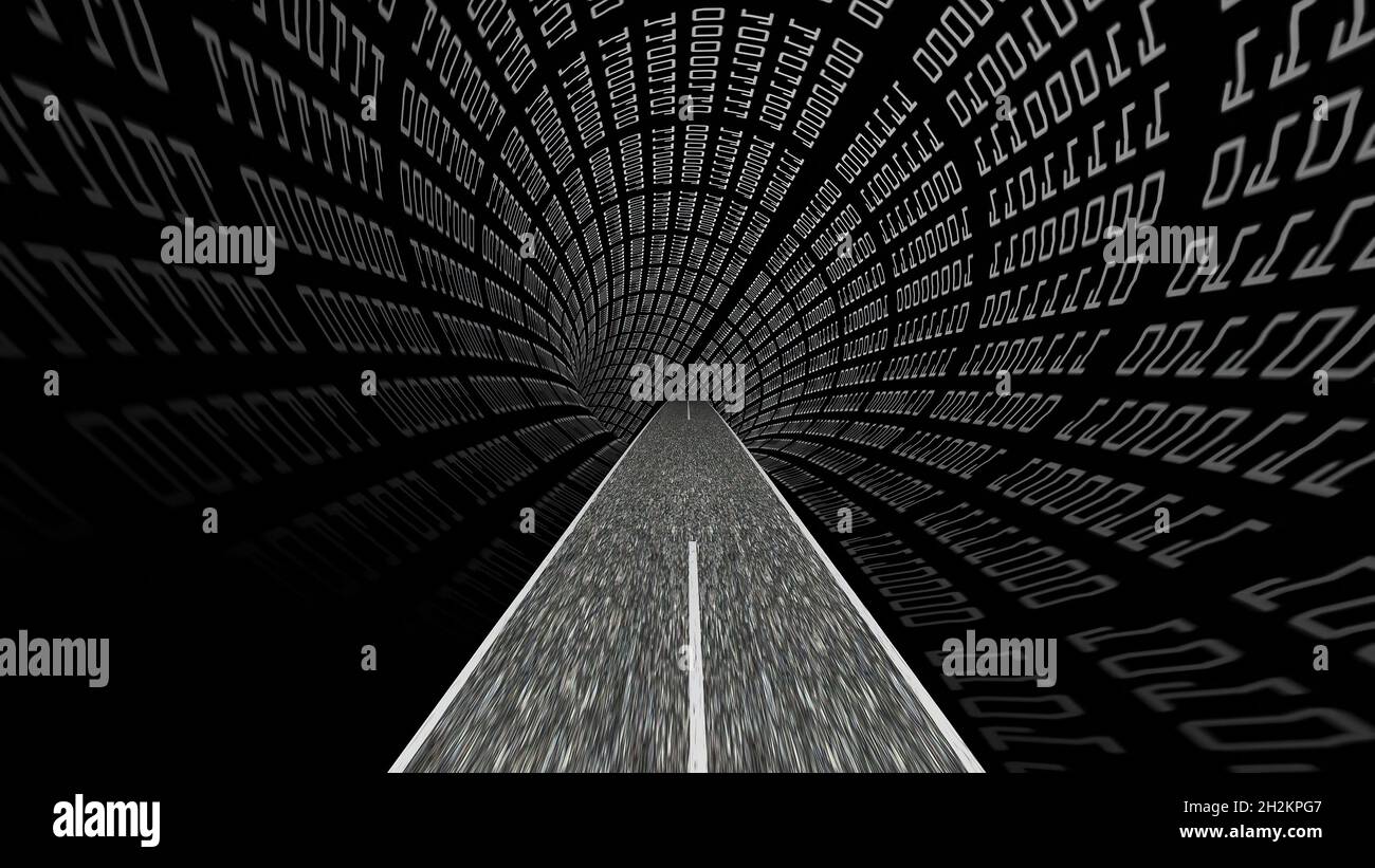 Driving through the binary data Stock Photo - Alamy