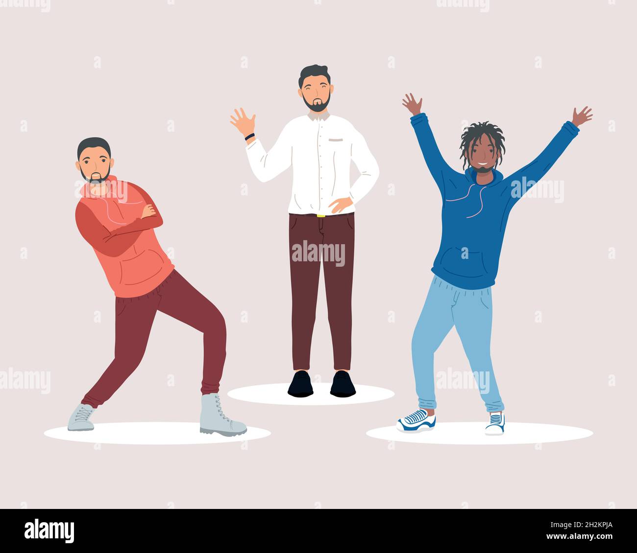 group of three male friends characters Stock Vector Image & Art - Alamy