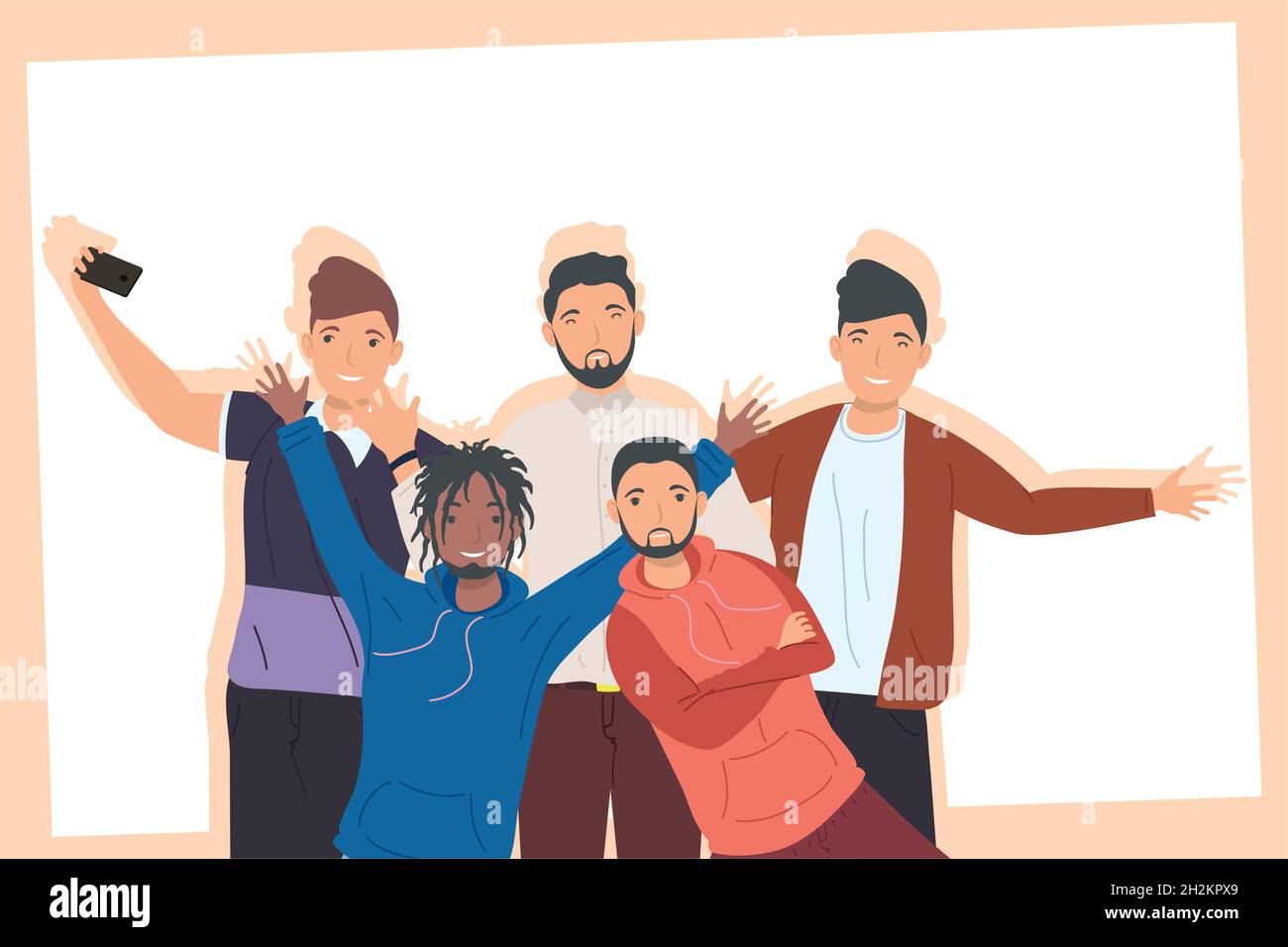 group of five male friends characters Stock Vector Image & Art - Alamy