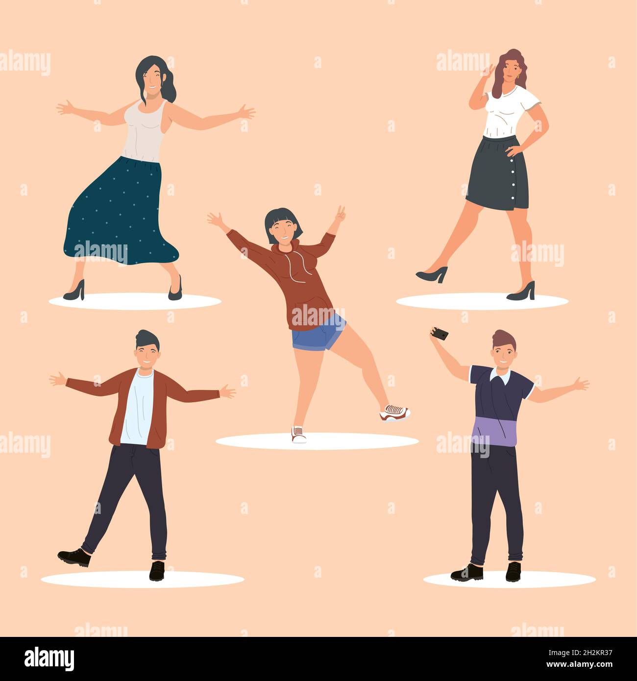 group of five friends characters Stock Vector Image & Art - Alamy