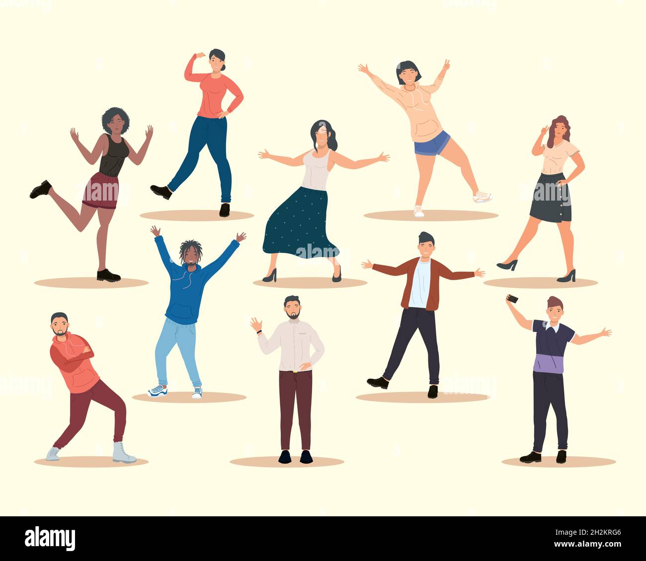 group of ten friends characters Stock Vector Image & Art - Alamy