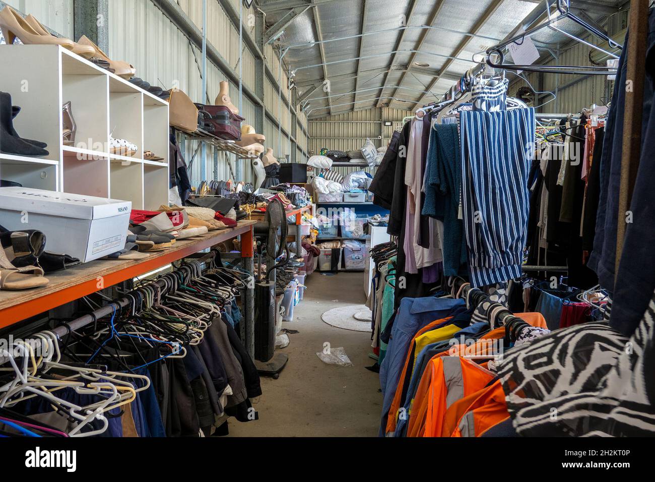 Mackay, Queensland, Australia - October 2021: Clothes on racks for sale ...