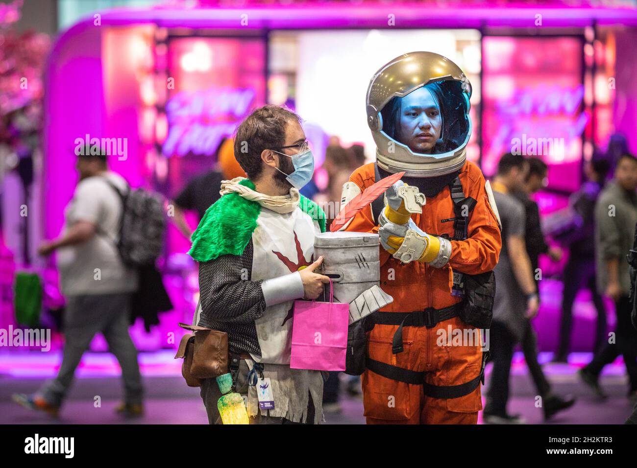 ExCel, London, UK. 22nd Oct, 2021. Fans inside the show halls ...