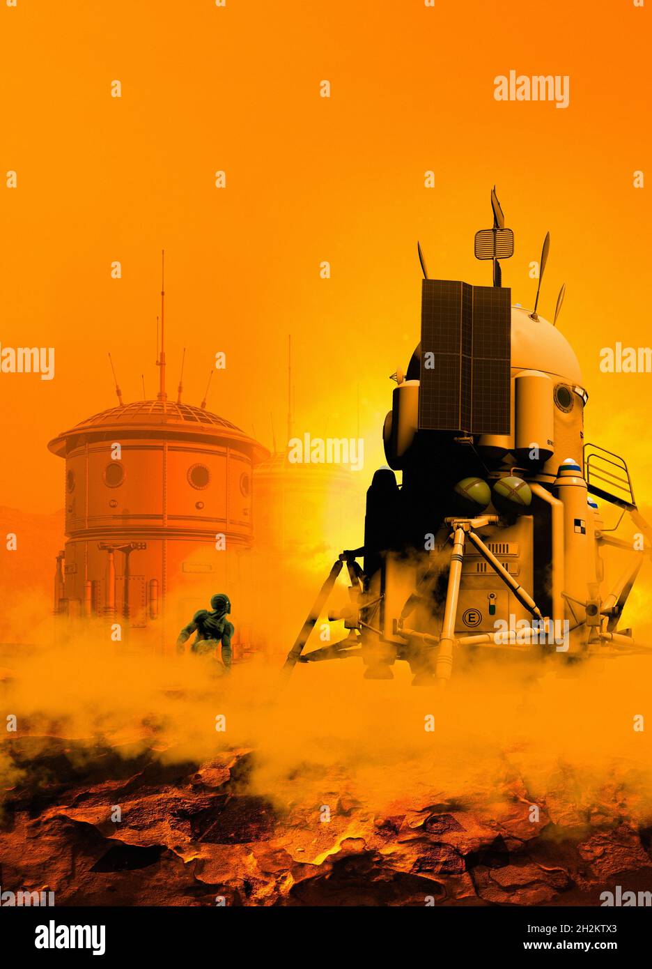 Martian base, conceptual illustration Stock Photo - Alamy