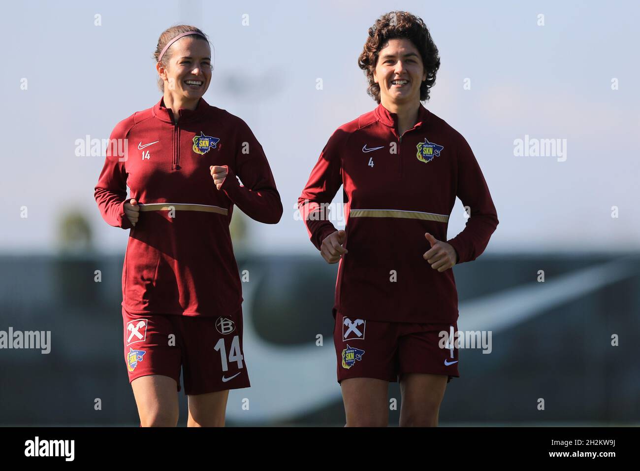 Alexandra Biroova and Leonarda Balog during warm ups for the Planet ...