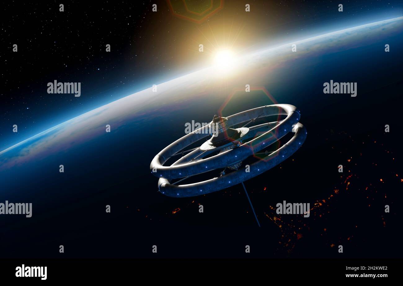 Artwork of a space hotel Stock Photo - Alamy