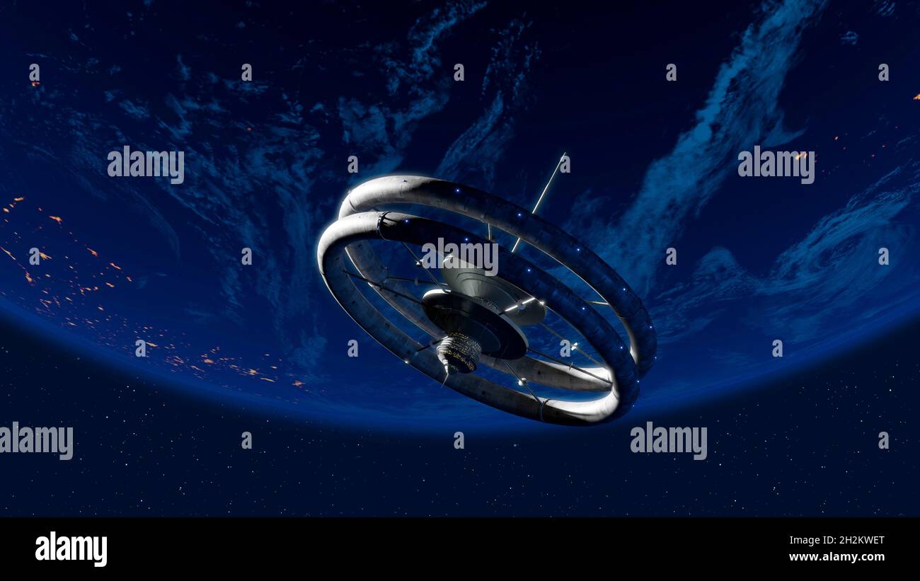 Artwork of a space hotel Stock Photo - Alamy