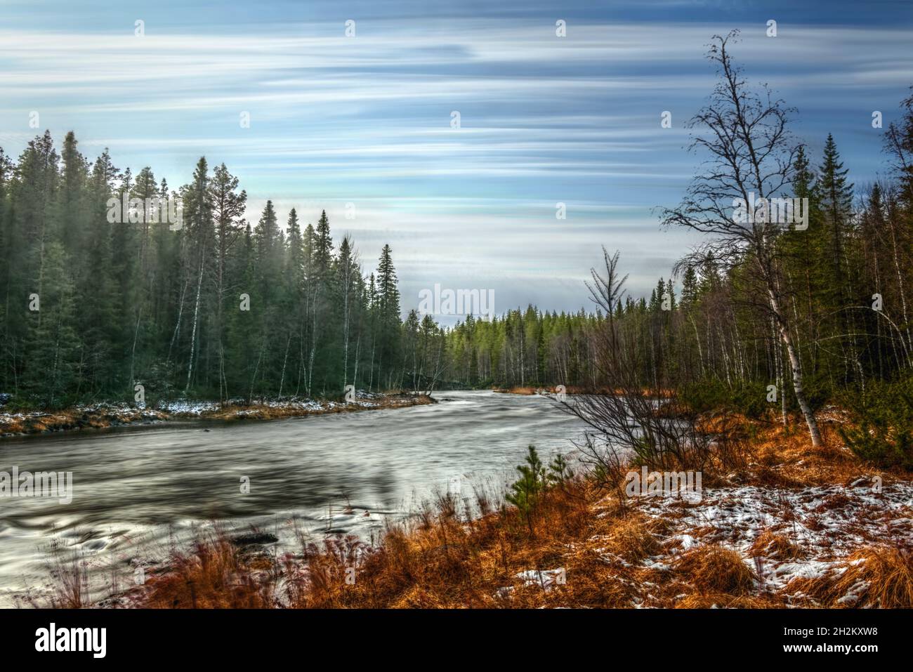 Very long exposure shot of Mala river in Mala-Storforsens nature ...