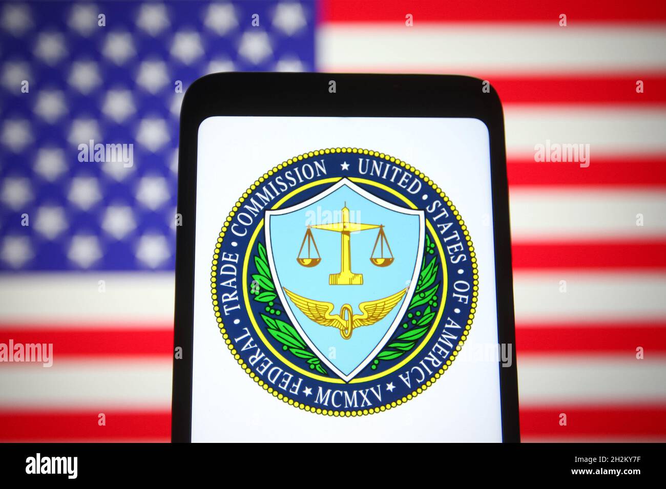 In this photo illustration a Federal Trade Commission (FTC)seal is seen ...