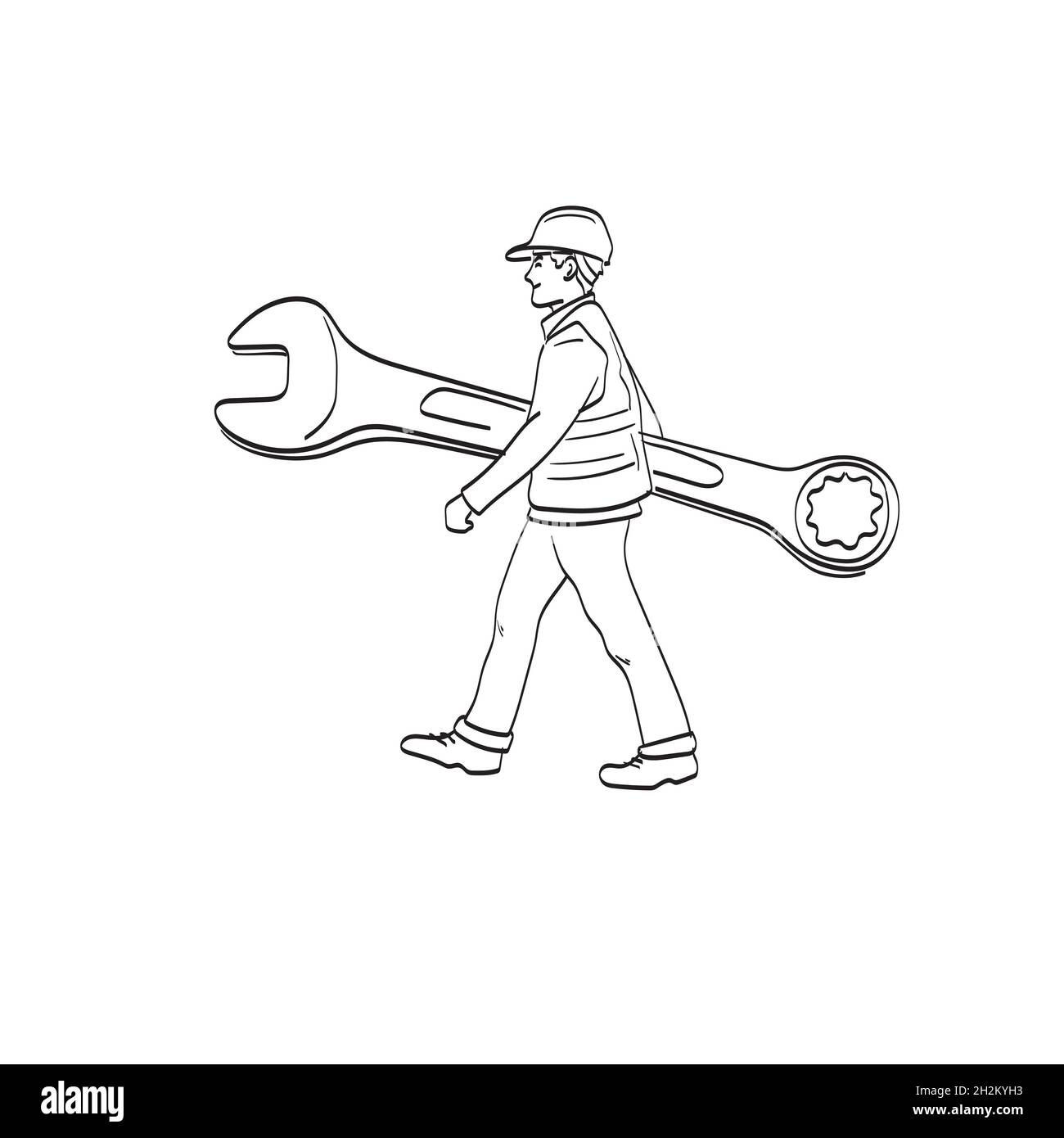 Wrench in hand auto Cut Out Stock Images & Pictures - Alamy