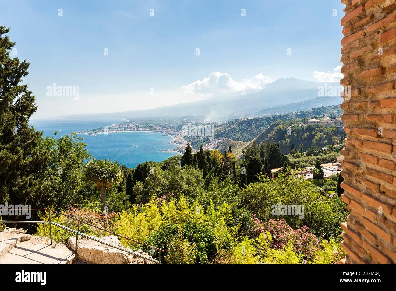 Beautiful Seascapes from above in Taormina, Province of Messina, Sicily ...