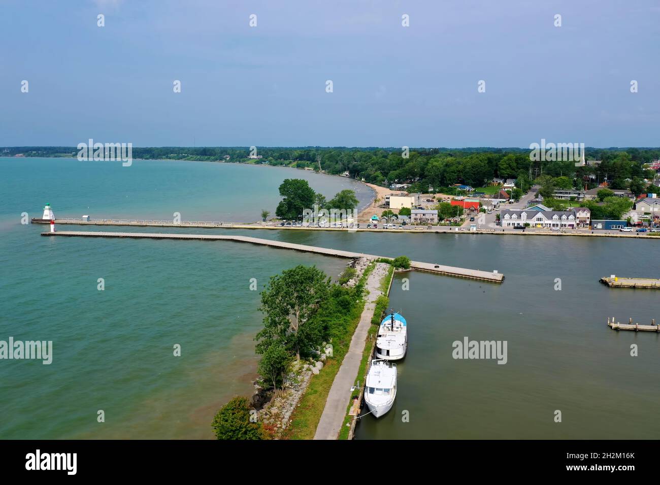 An aerial view of Port Dover, Ontario, Canada waterfront Stock Photo ...