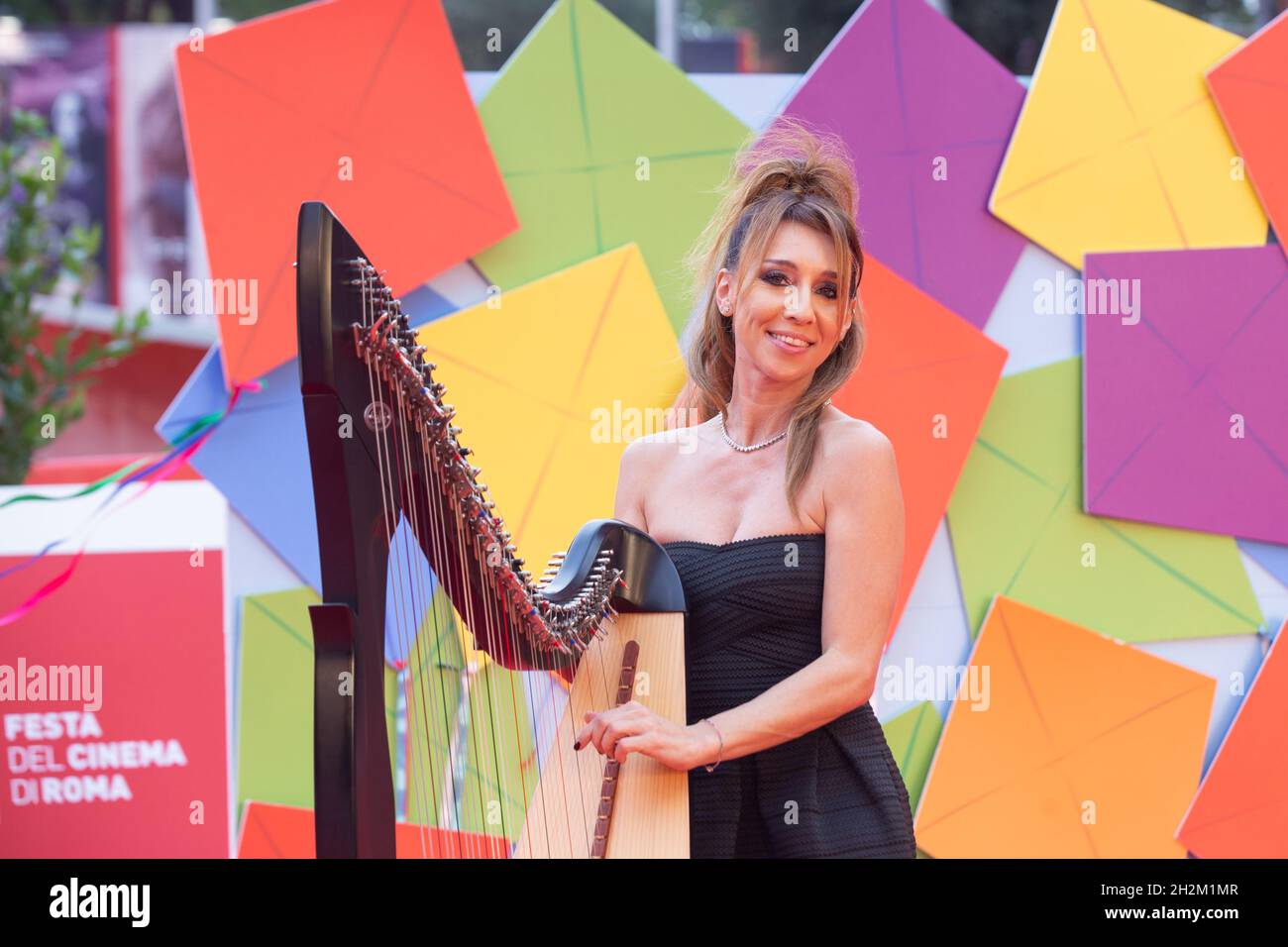 Rome, Italy. 22nd Oct, 2021. Italian harp player Micol Arpa Rock plays ...