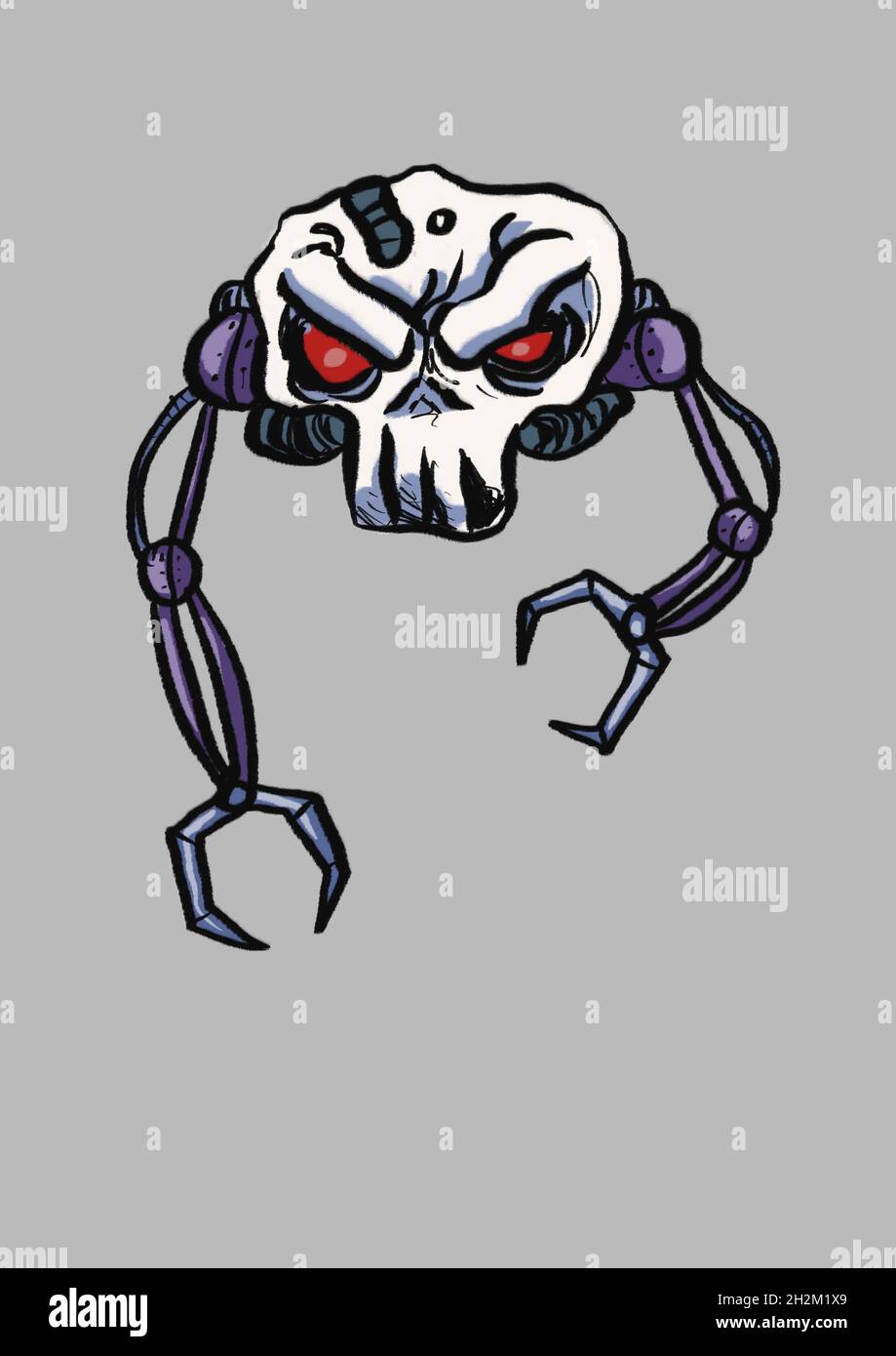 illustration of an evil android robot Stock Photo - Alamy