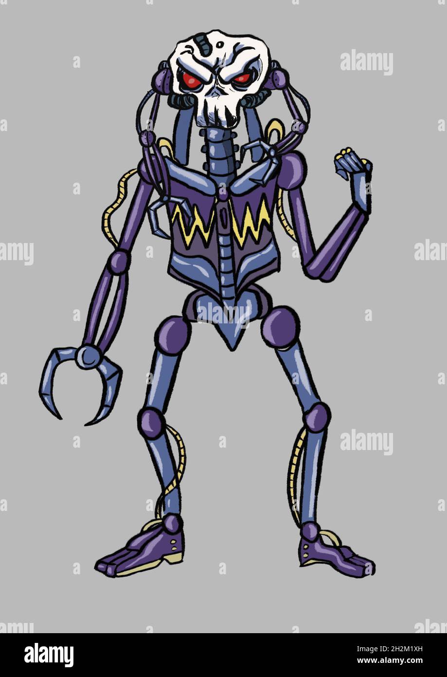 illustration of an evil android robot Stock Photo - Alamy