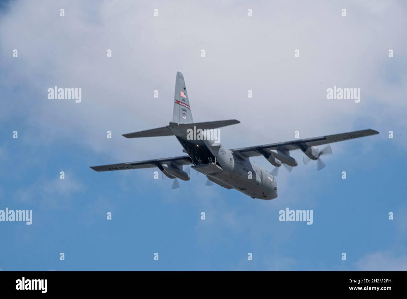 The Spirit of Mansfield, a C-130H Hercules flew over a crowd at the ...