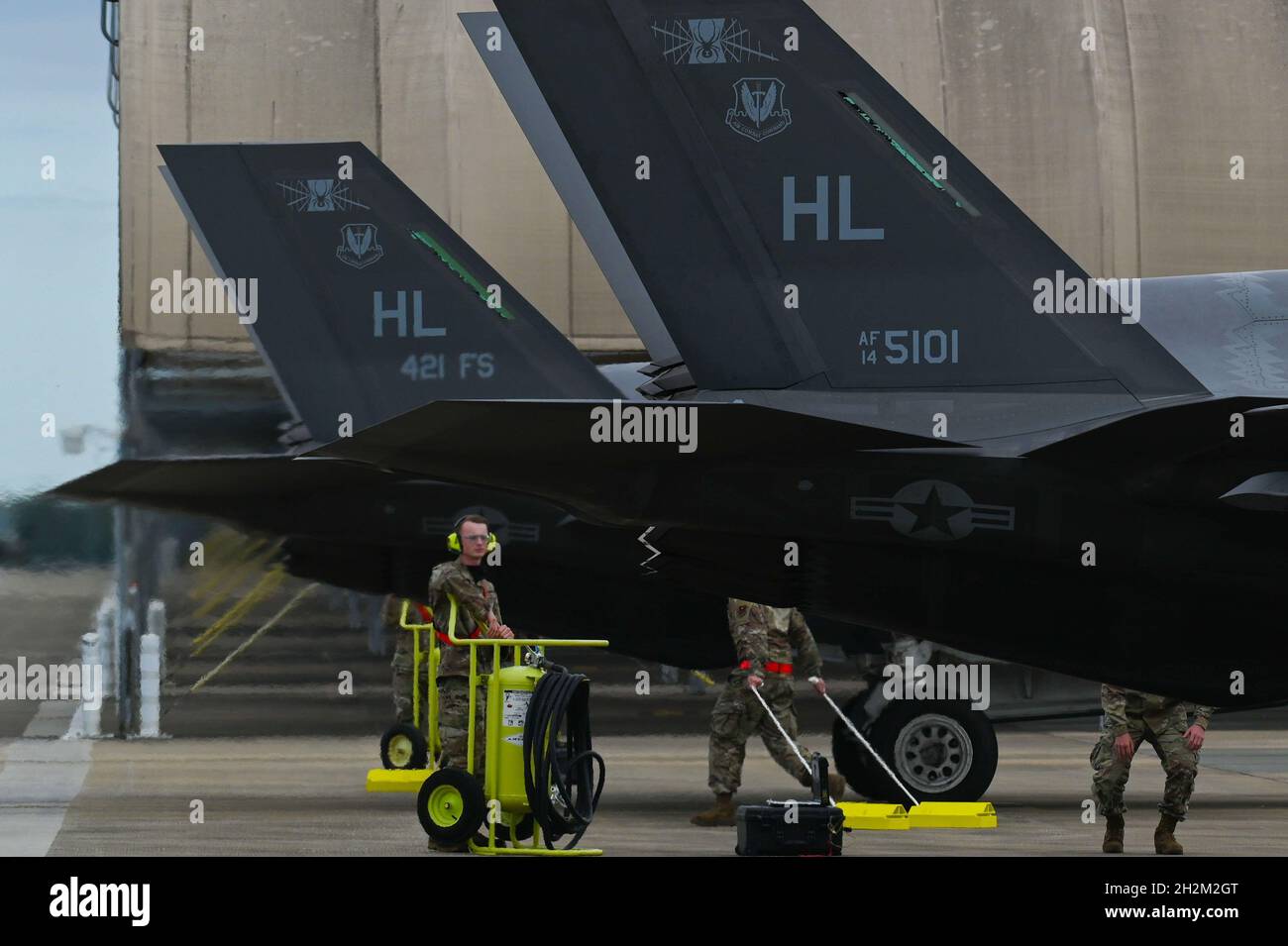 U.S. Air Force crew chiefs assigned to the 33rd Aircraft Maintenance ...