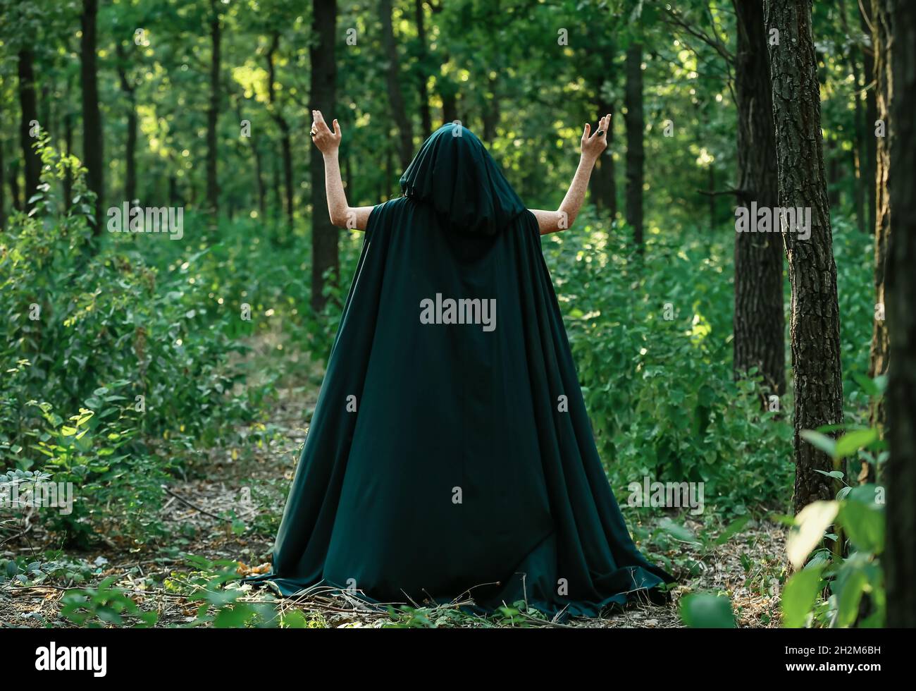 Back view woman in cloak hi-res stock photography and images - Alamy