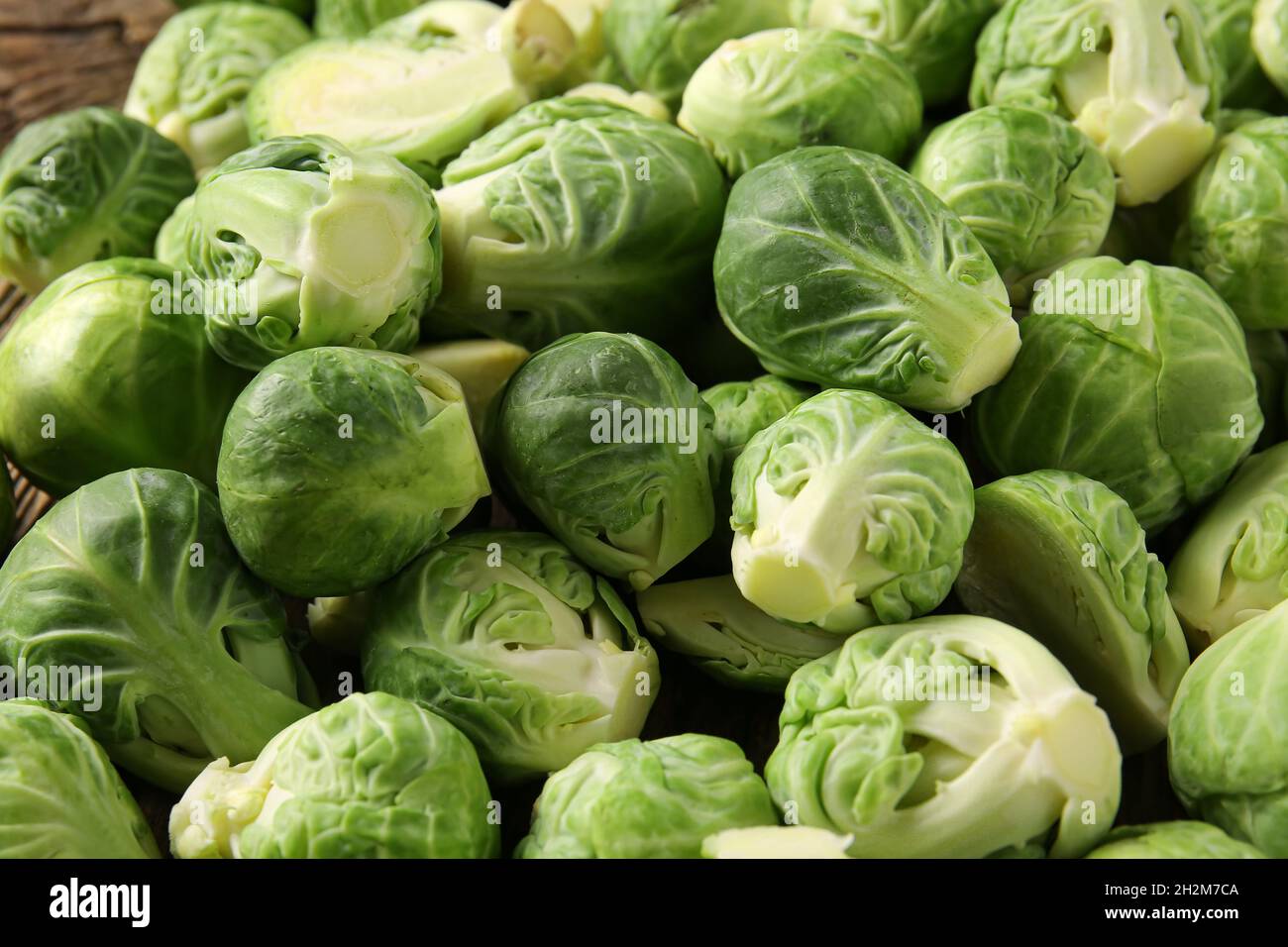 Fresh ripe Brussels cabbage on table, closeup Stock Photo - Alamy