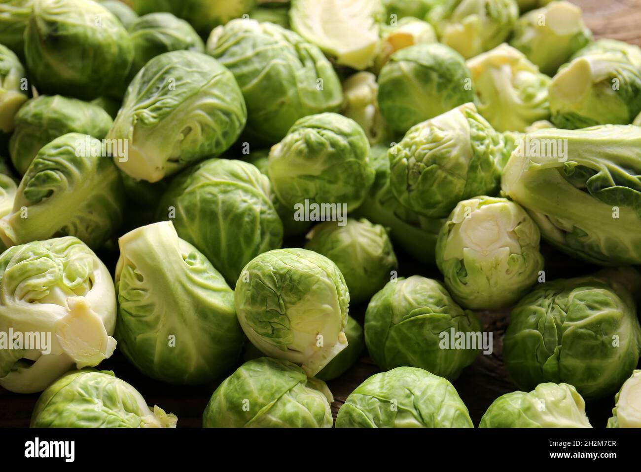 Fresh raw Brussels cabbage, closeup Stock Photo - Alamy