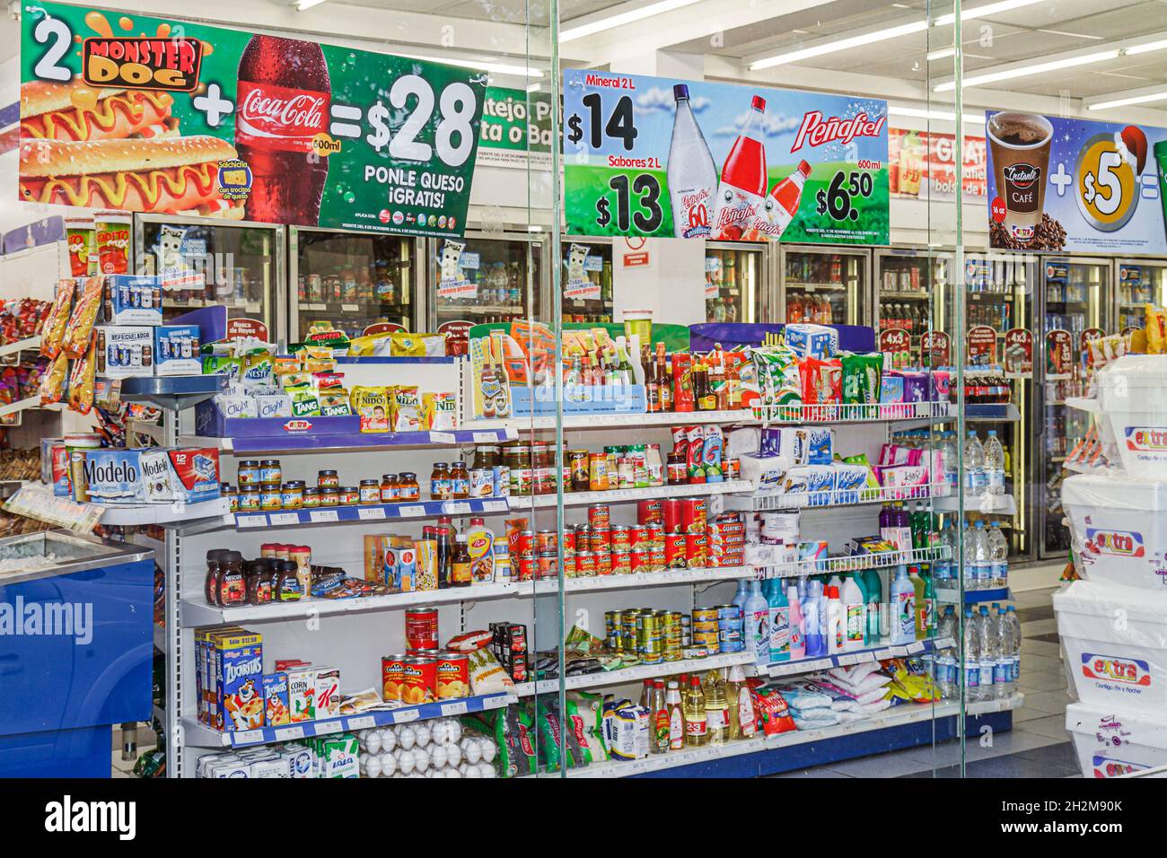 Cancun Mexico,Mexican,convenience store shelf shelves signs promotions ...
