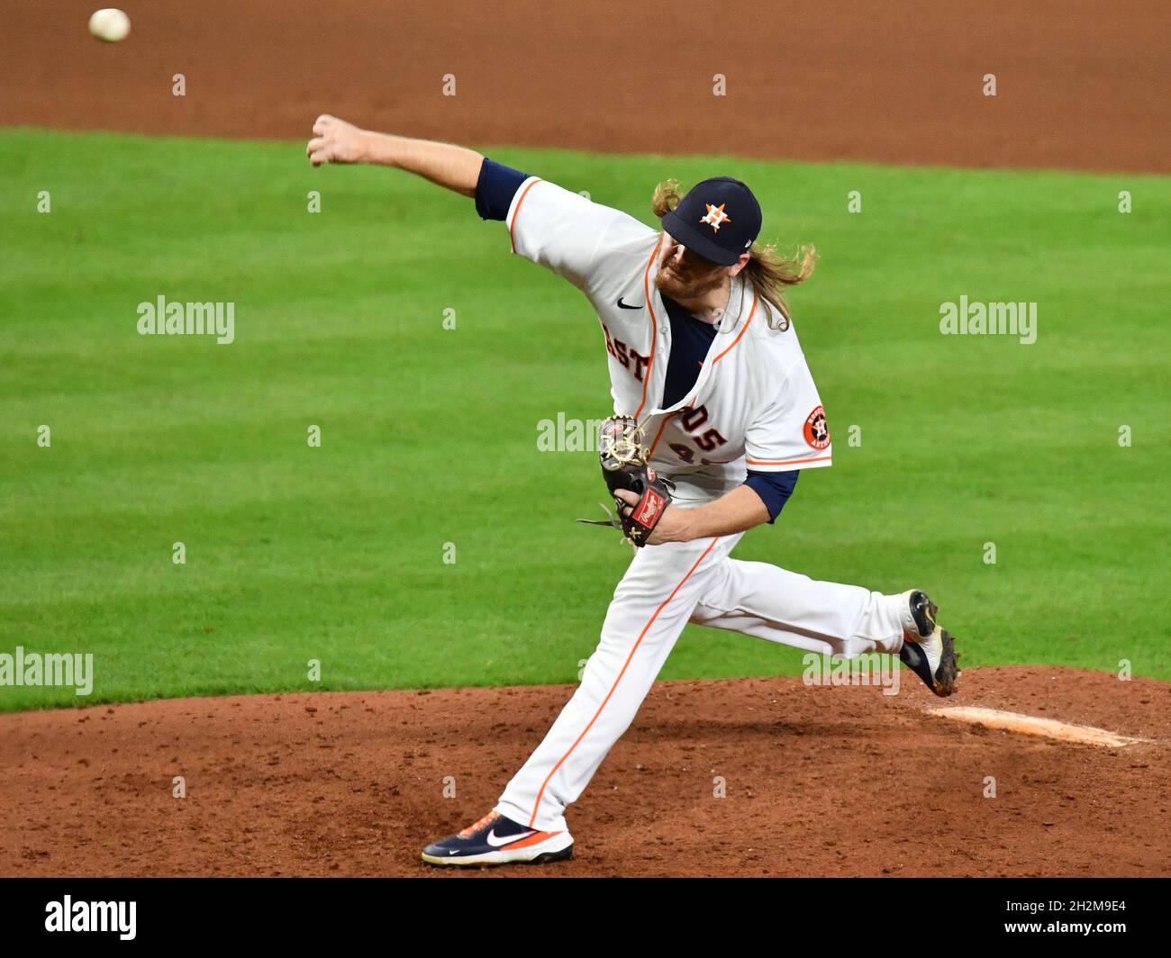 Houston, USA. 22nd Oct, 2021. Houston Astros relief pitcher Ryne Stanek ...