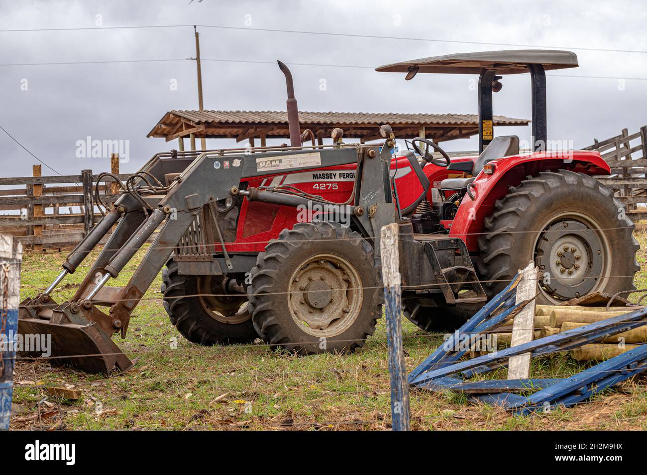 Itaja, Goias, Brazil - 10 14 2021: Red Massey Ferguson Model MF 4275 ...