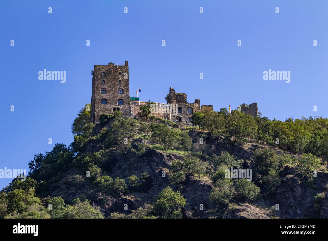 Liebenstein Castle (Burg Liebenstein) landscape on the upper middle ...
